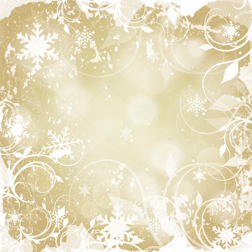Gold snowy winter background — Stock Vector © nemetse #89028408