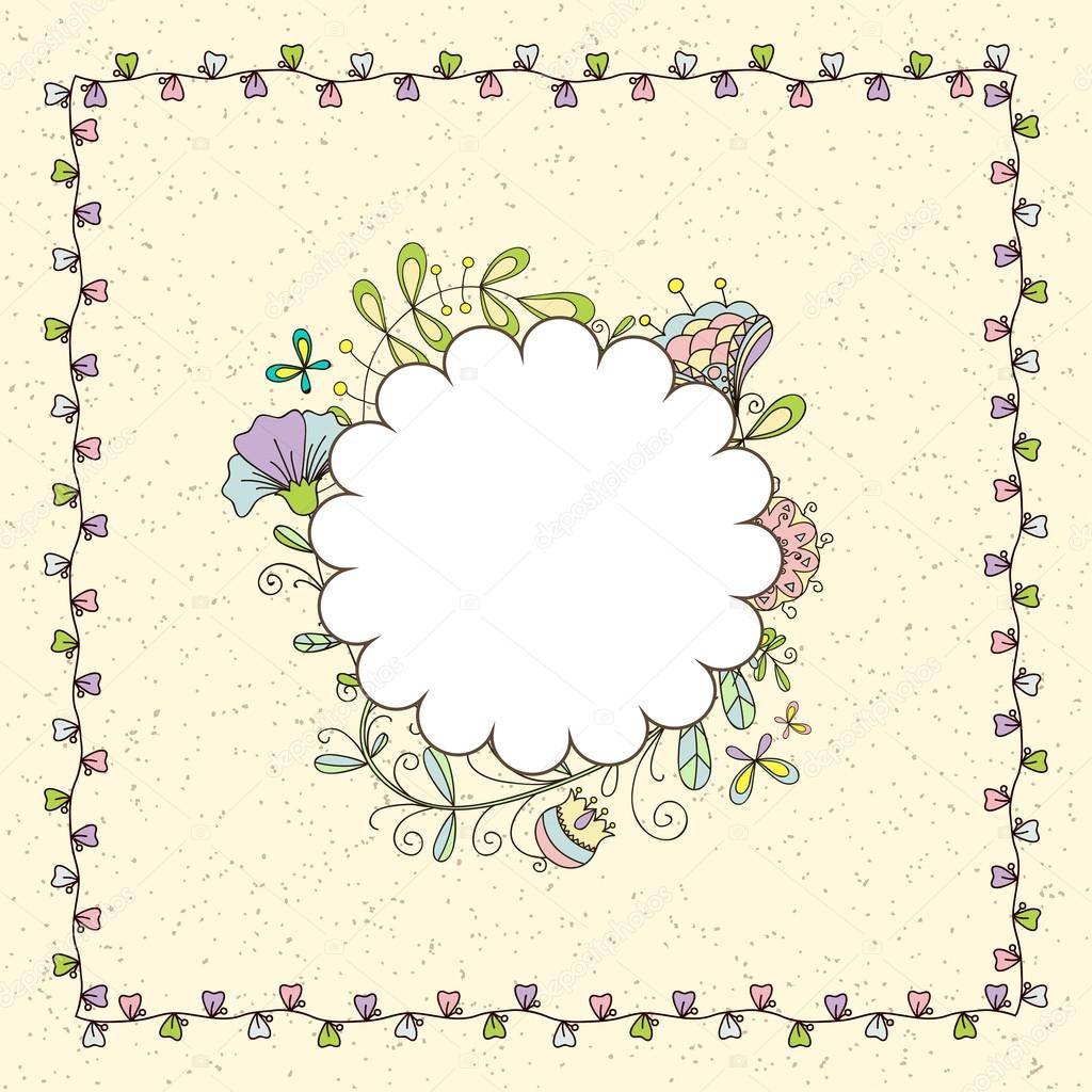 Frame with a simple floral pattern Stock Vector Image by ©nemetse #97965282
