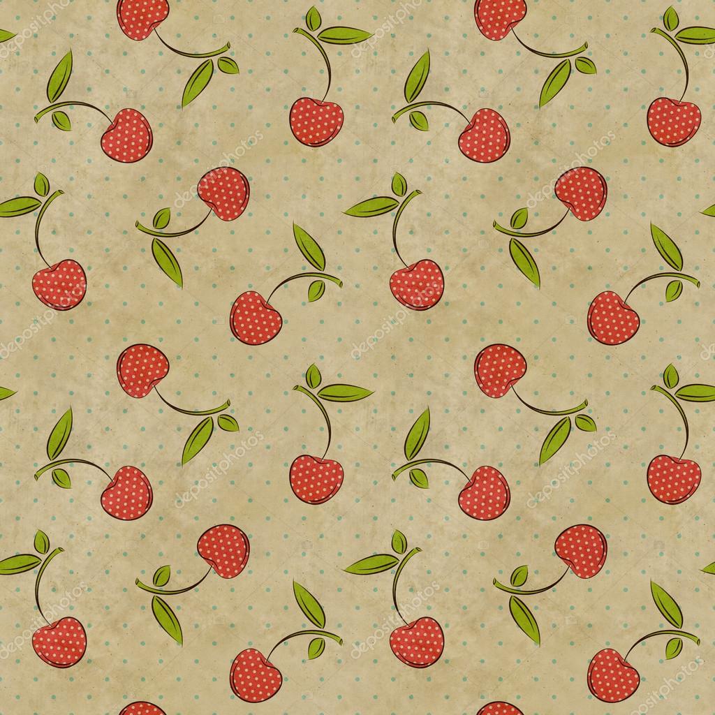 Seamless vintage pattern with cherries — Stock Photo © orangeberry ...