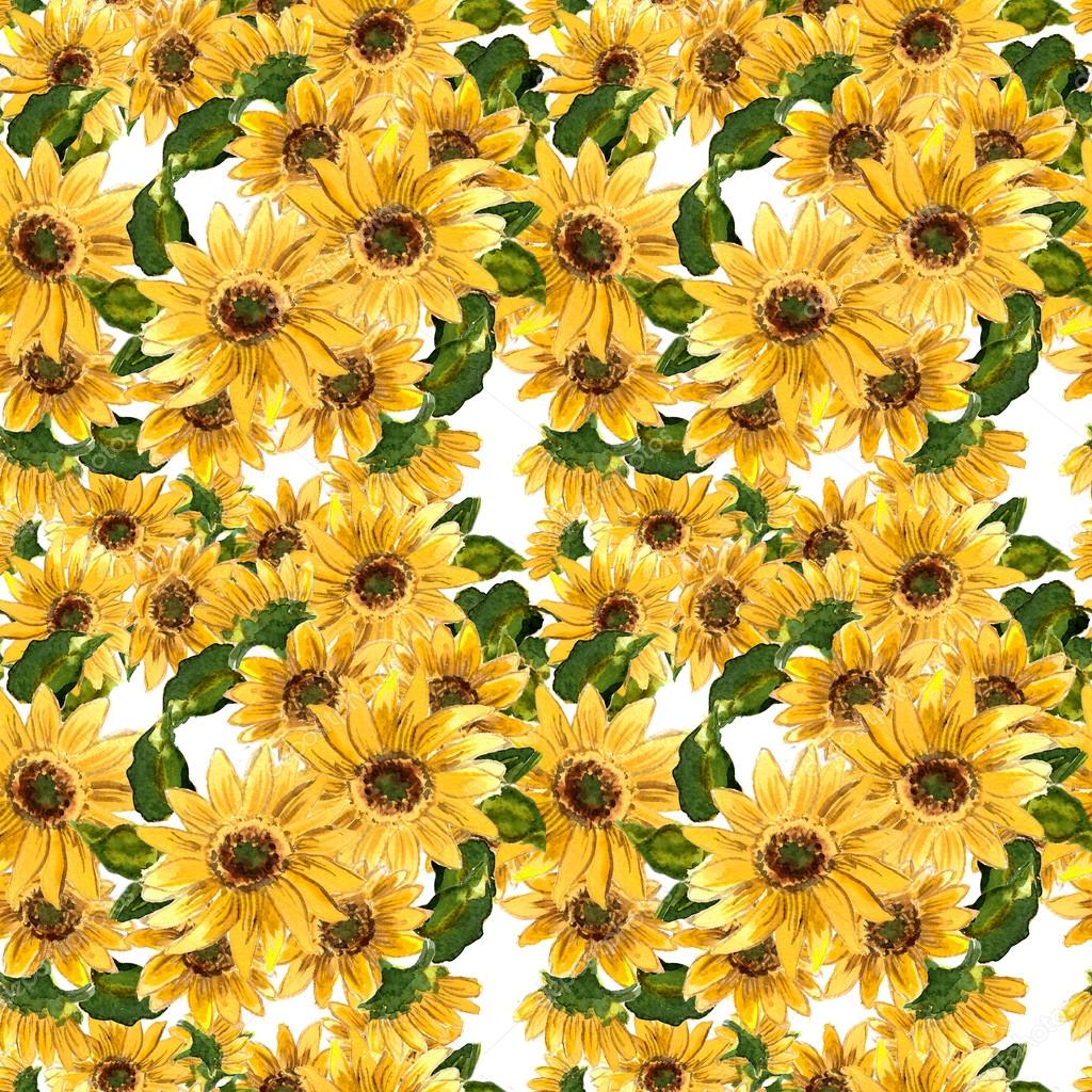 The pattern of yellow sunflowers Stock Photo by ©RaSveta 81214668