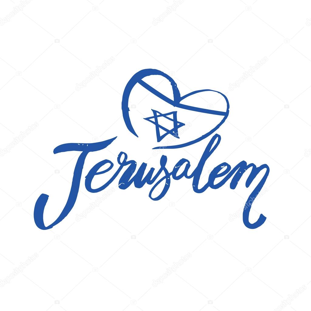 Retro Typography, Jerusalem, Israel", Vector design. Stock Vector Image ...