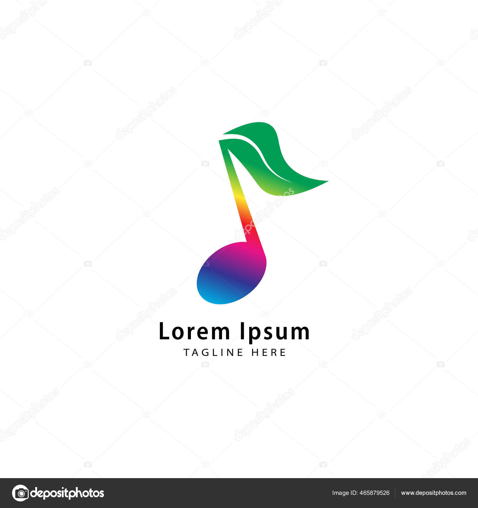 Rainbow Musical Note Leaf Vector Illustration Seed Sprout Growth ...