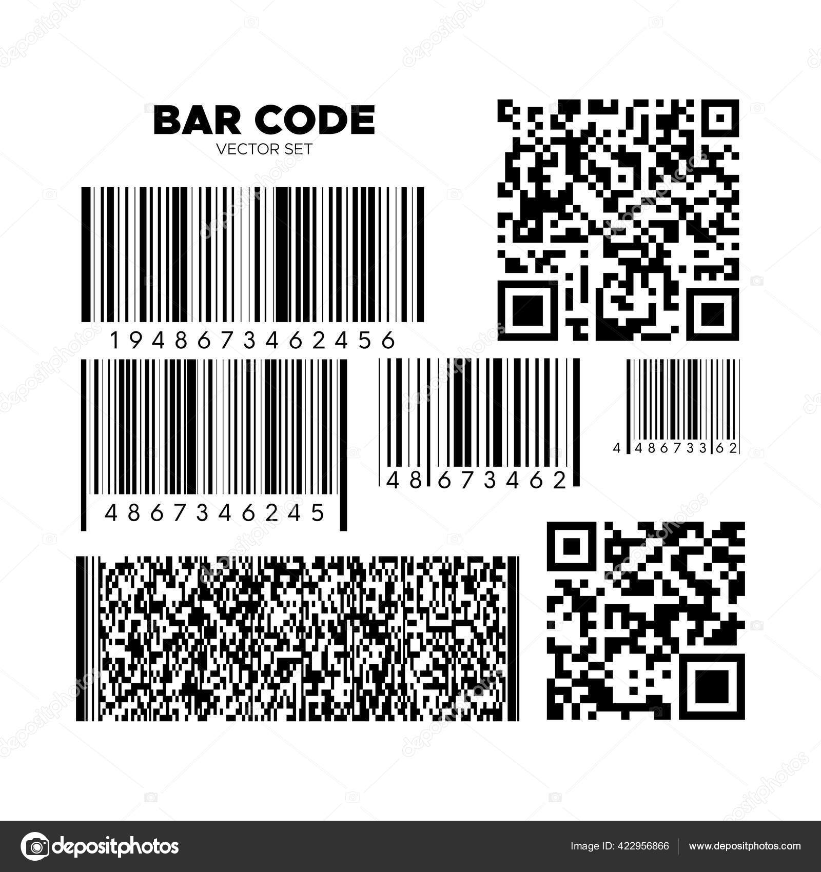 Bar Code Vector Set Scan Code Templates Barcode Patterns Design Stock ...