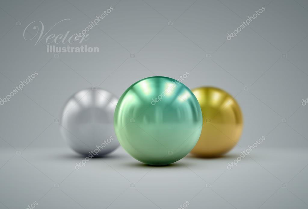 3D metallic spheres Stock Vector by ©maximmmmum 90876998