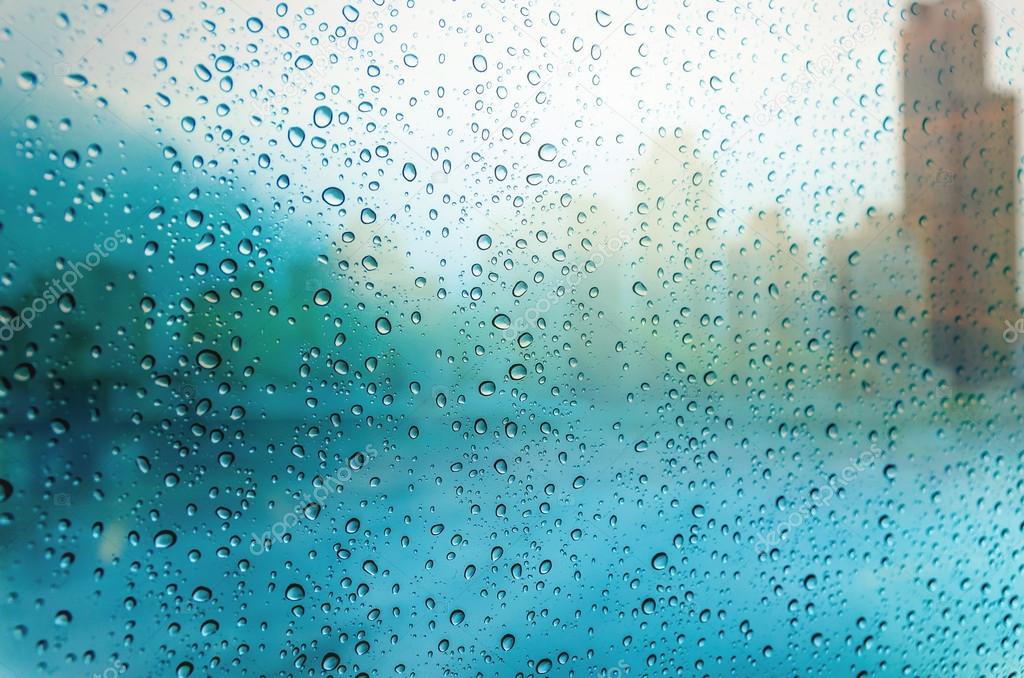 Waterdrops on a glass surface windows Stock Photo by ©Tzido 124322376