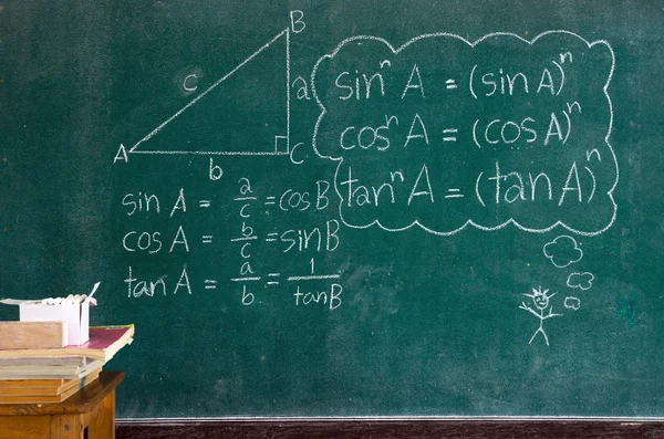 Blackboard with drawing formulas Stock Photo by ©peshkova 51038767