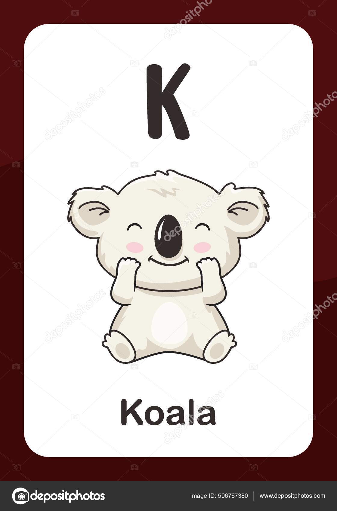 Animal Alphabet Flashcard Koala Stock Vector by ©eriek 506767380