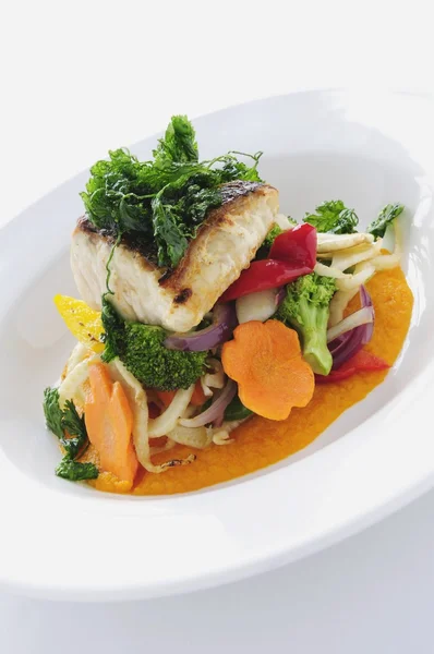 Healthy plated fish meal — Stock Photo © neillangan #89700168