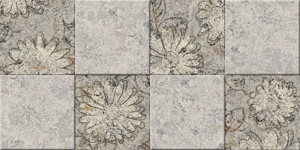 Beige decorative stone tiles with natural stone texture and floral ...