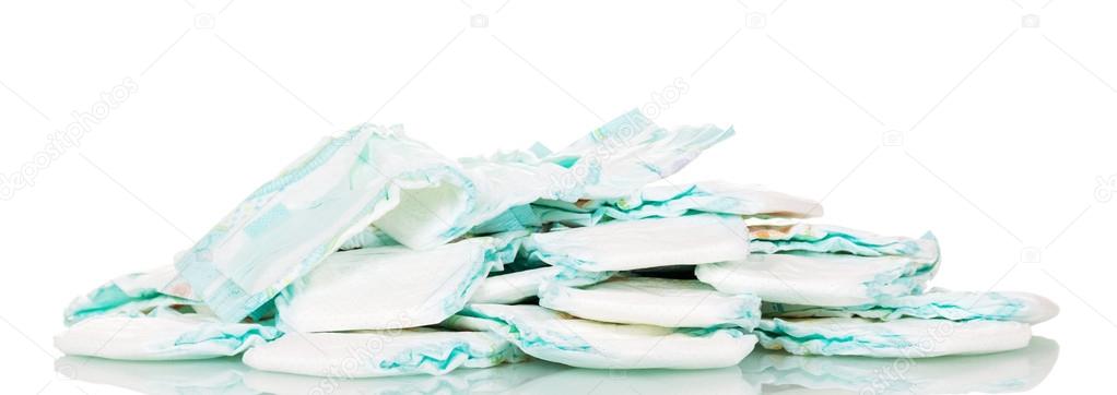 Stack of diapers isolated on white background. Stock Photo by ©Laboko ...