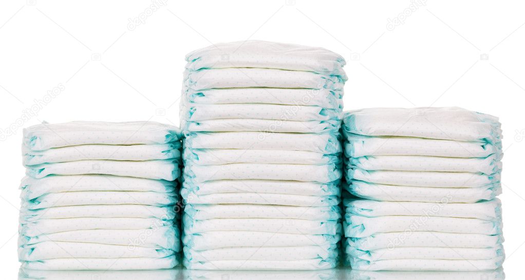 Stack of diapers isolated on white background. Stock Photo by ©Laboko ...