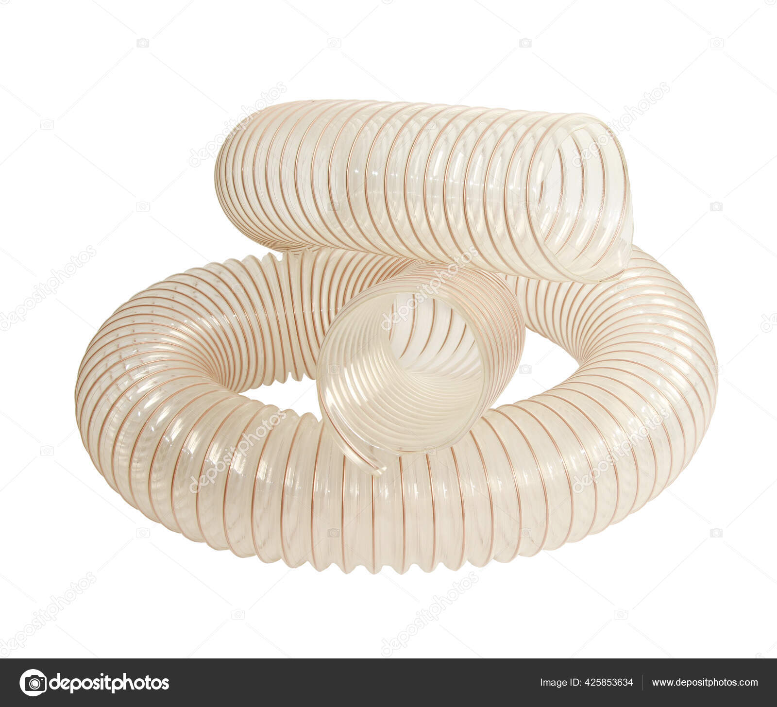 Isolated Shot Corrugated Polyurethane Pipe White Background — Stock ...