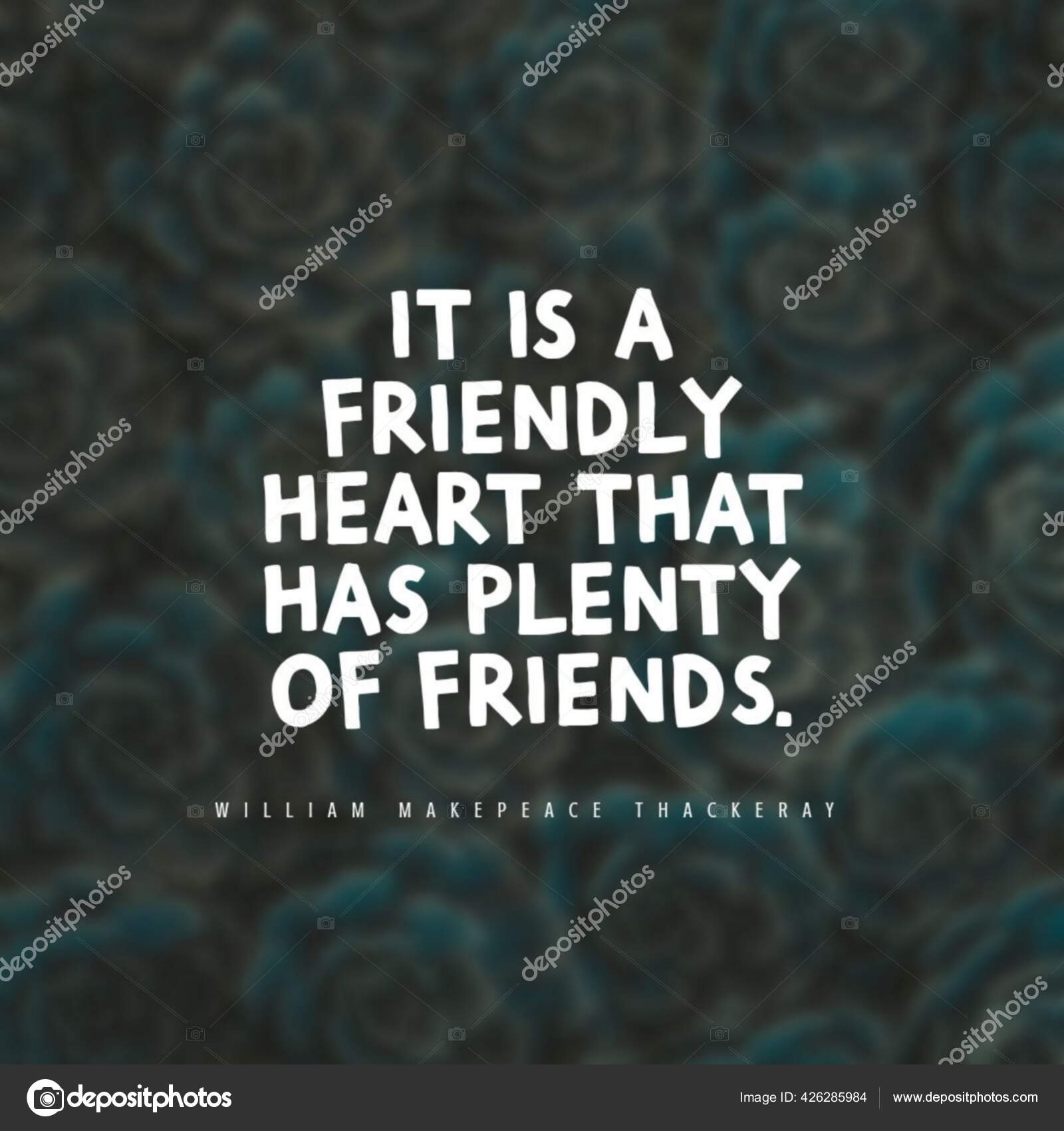 Quote Friendly Heart Has Plenty Friends Blurry Background — Stock Photo ...
