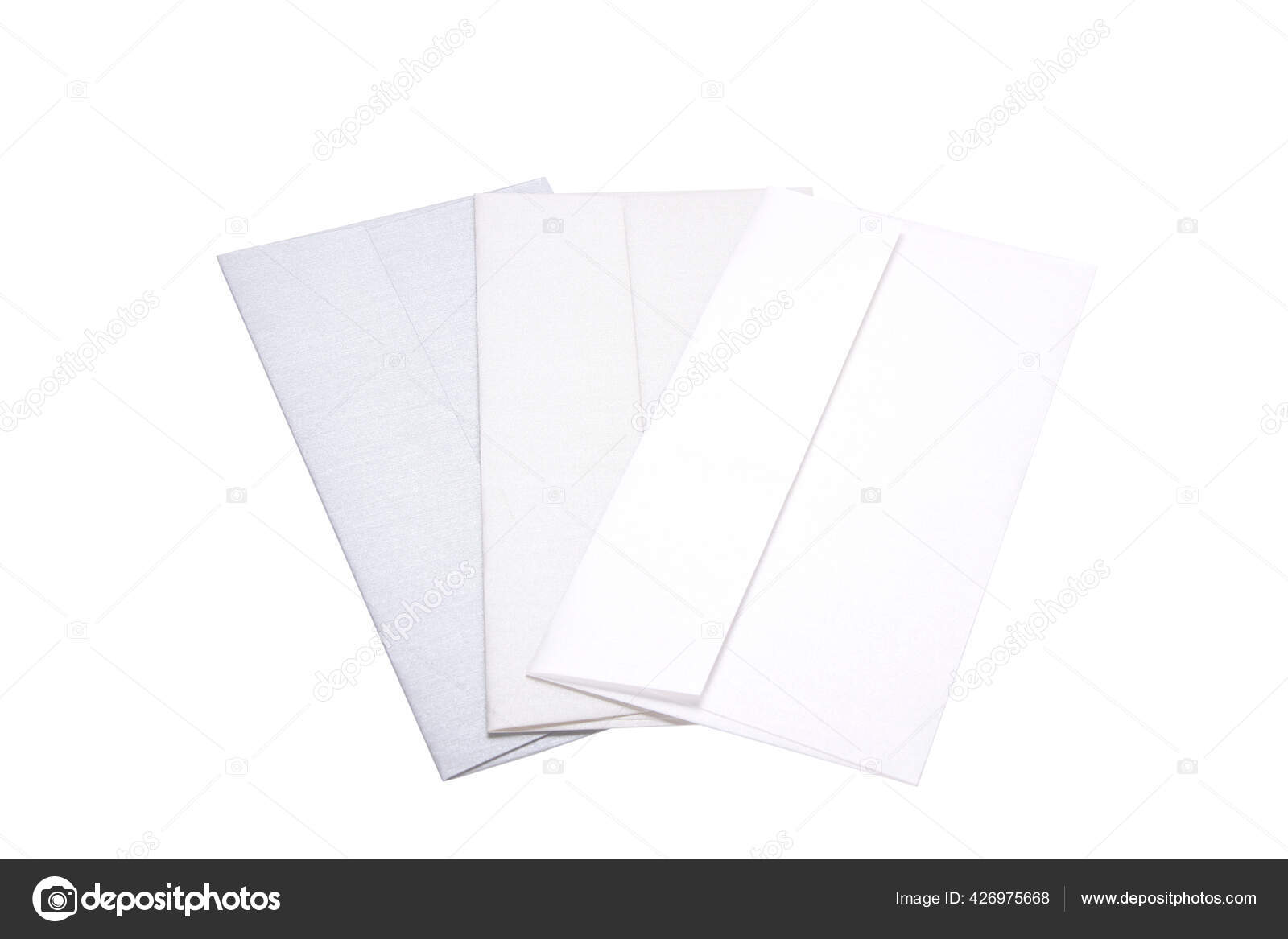 Three Various Envelopes Isolated White Background — Stock Photo ...