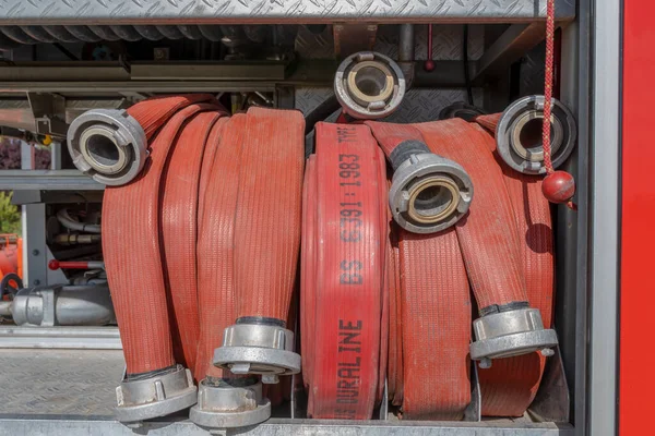 Fire truck hose connectors Stock Photos, Royalty Free Fire truck hose ...