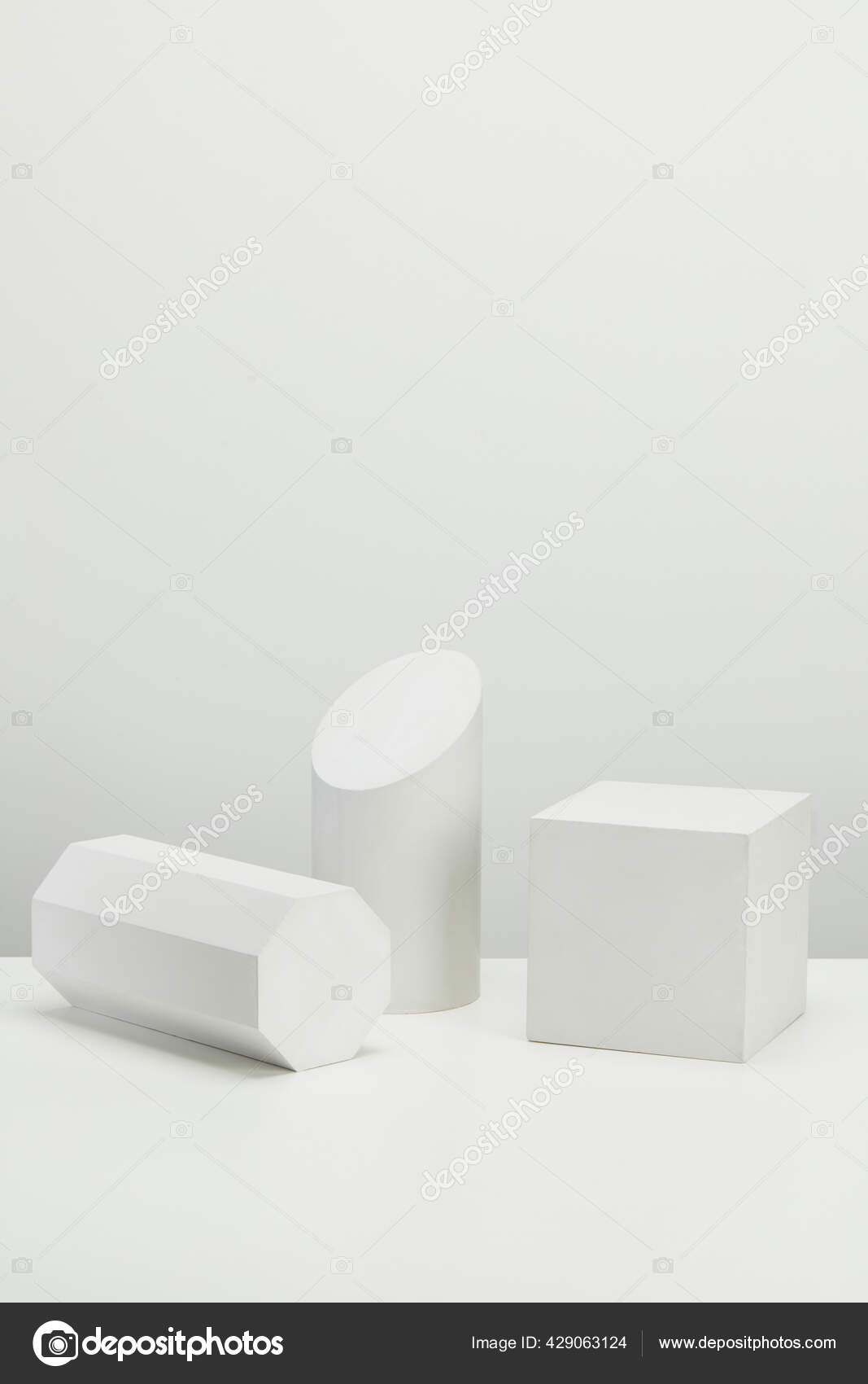 Realistic Detailed White Basic Shapes Set Isolated White Background ...