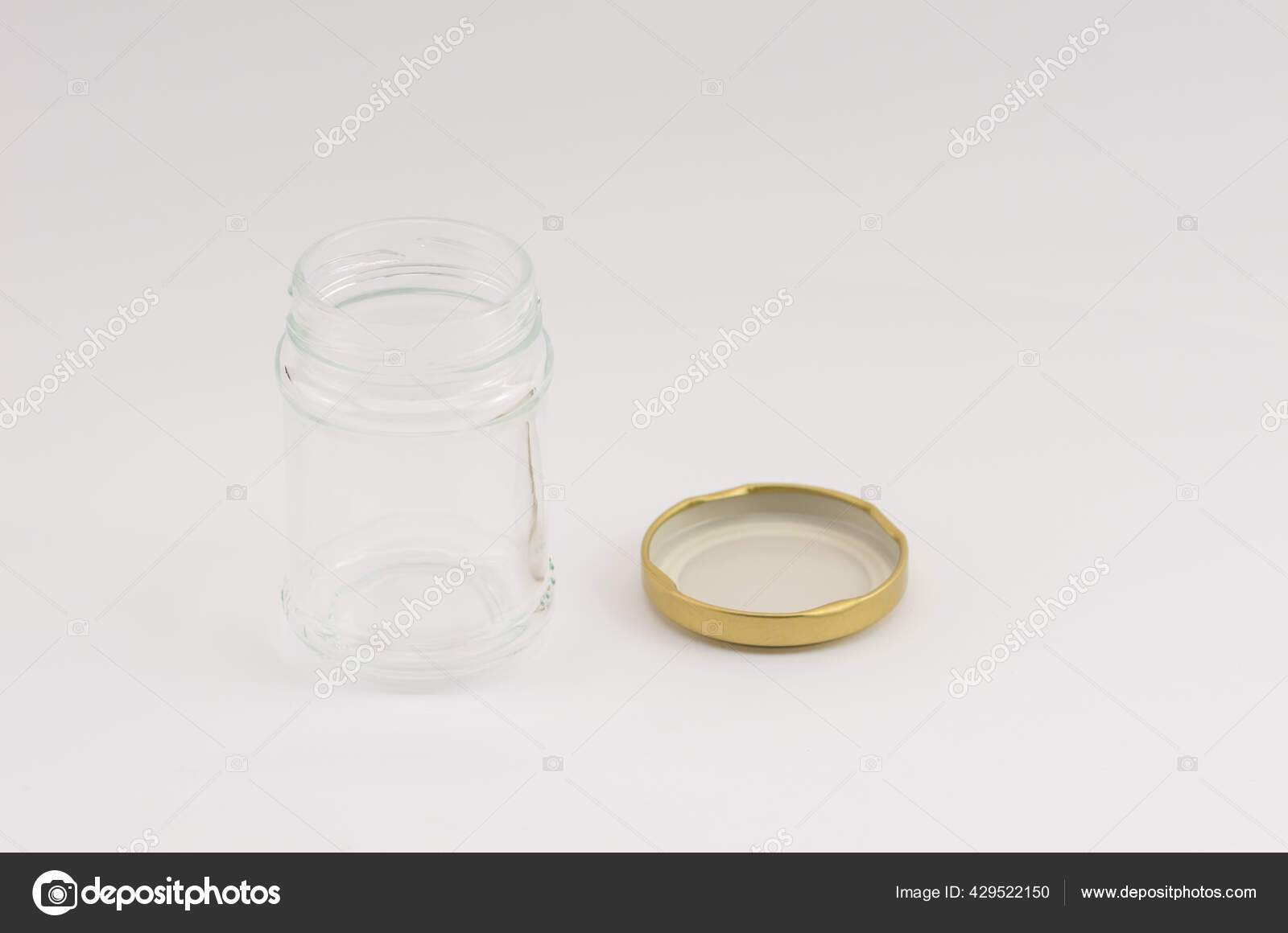 High Angle Shot Empty Glass Jar Isolated White Background — Stock Photo ...