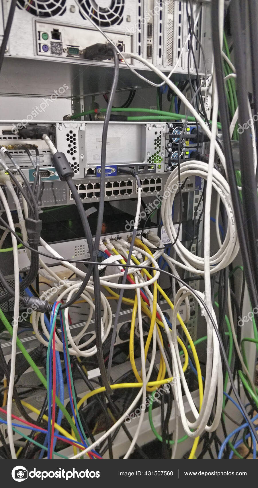 Vertical Shot Unstructured Cabling — Stock Photo © Wirestock #431507560