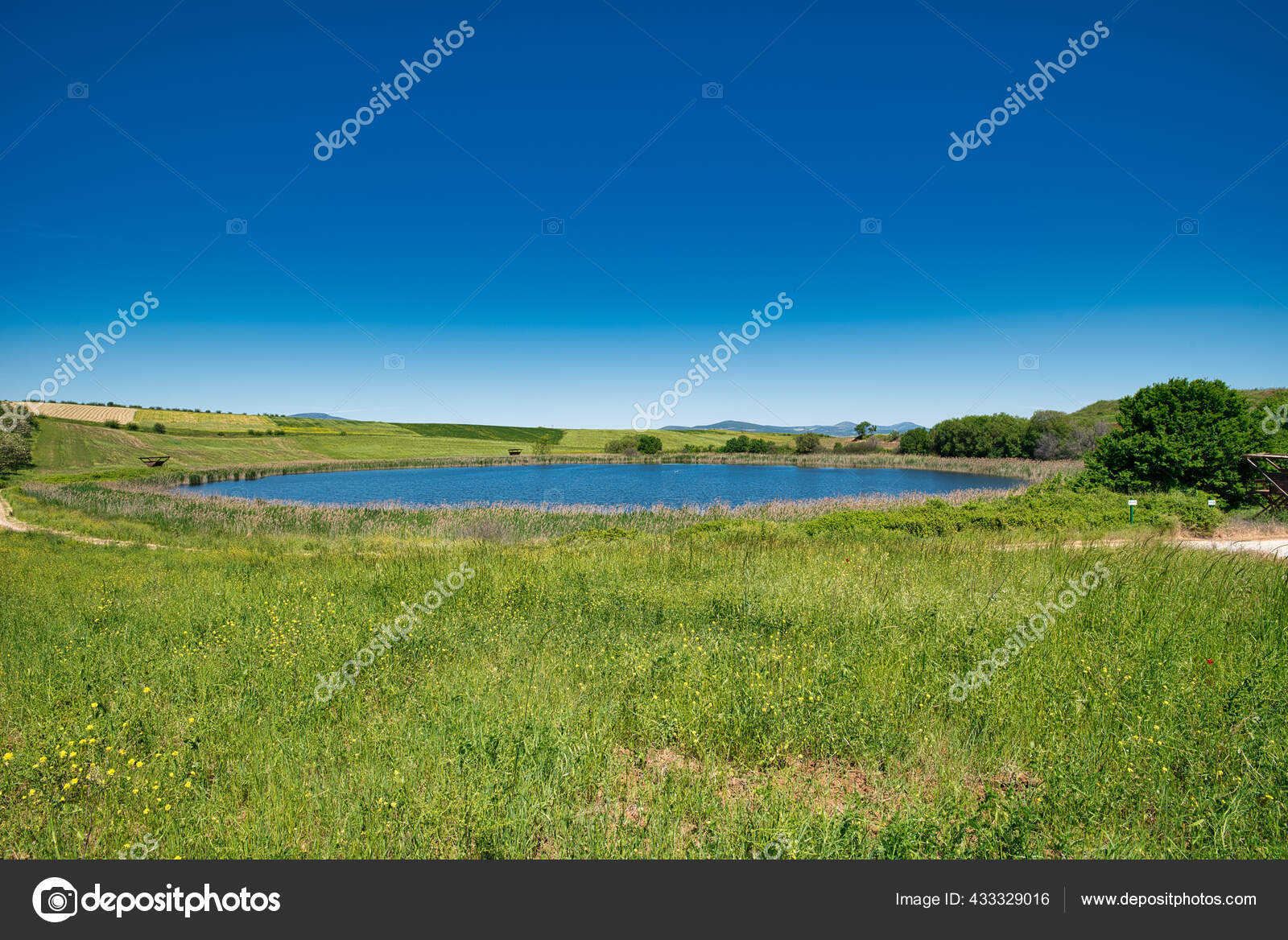 Lakes Created Meteorite Fall Twin Lakes Zerelia Zirelia Two Circular ...