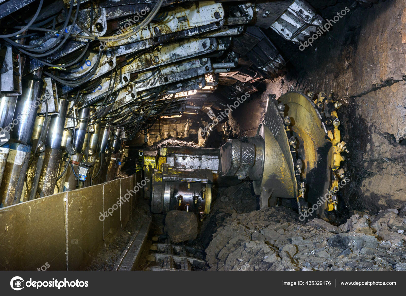 Longwall Mining Shearer Two Rotating Cutting Drums Movable Hydraulic ...