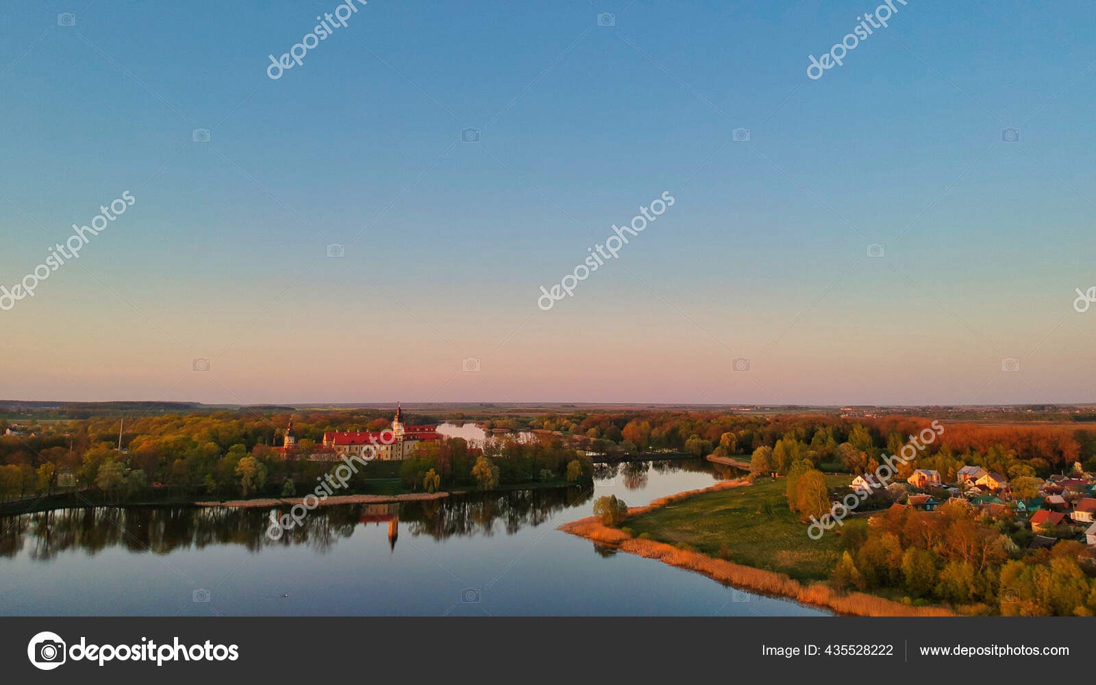 Aerial View River Tress — Stock Photo © Wirestock #435528222