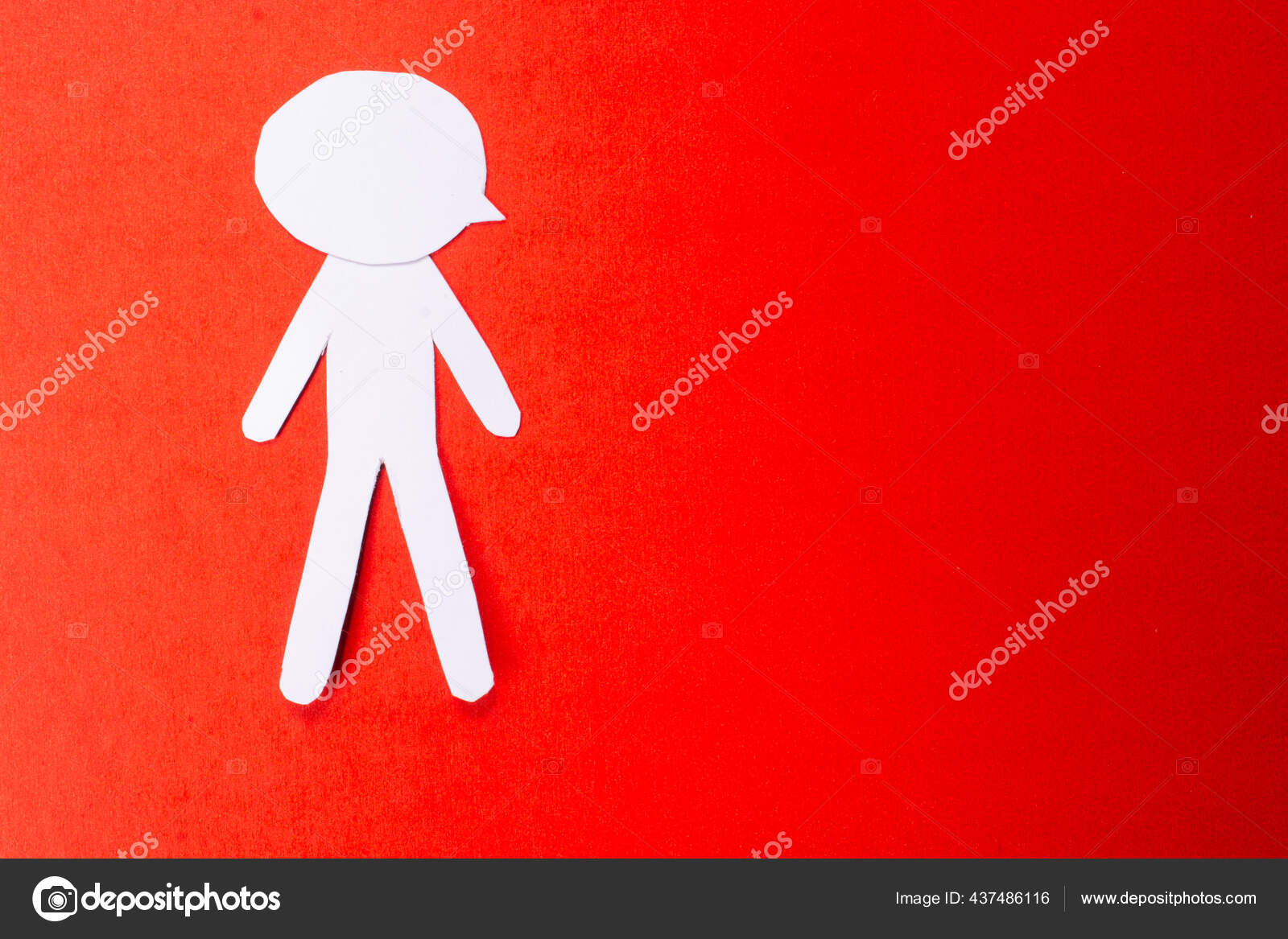 Human Figure Head Shape Speech Bubble Made White Paper Bright Stock ...