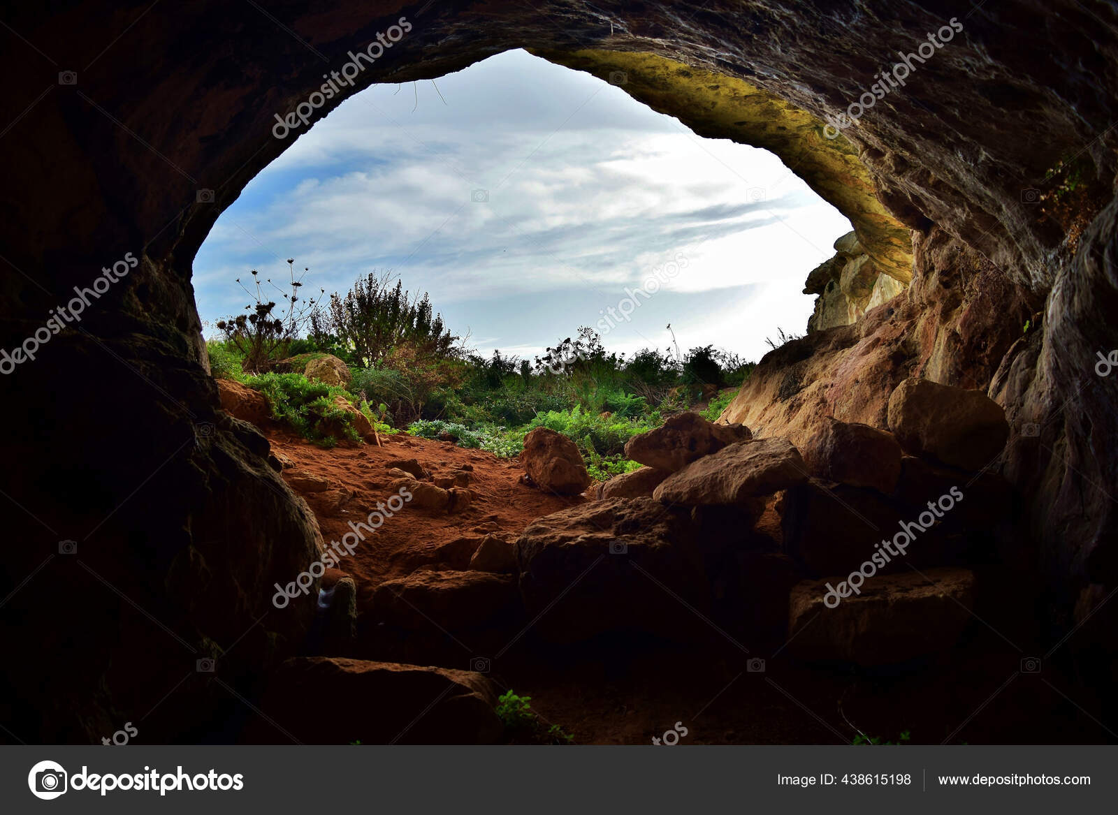 Entrance Exit Cave Formed Limestone Maltese Valley Coming Out Cave ...