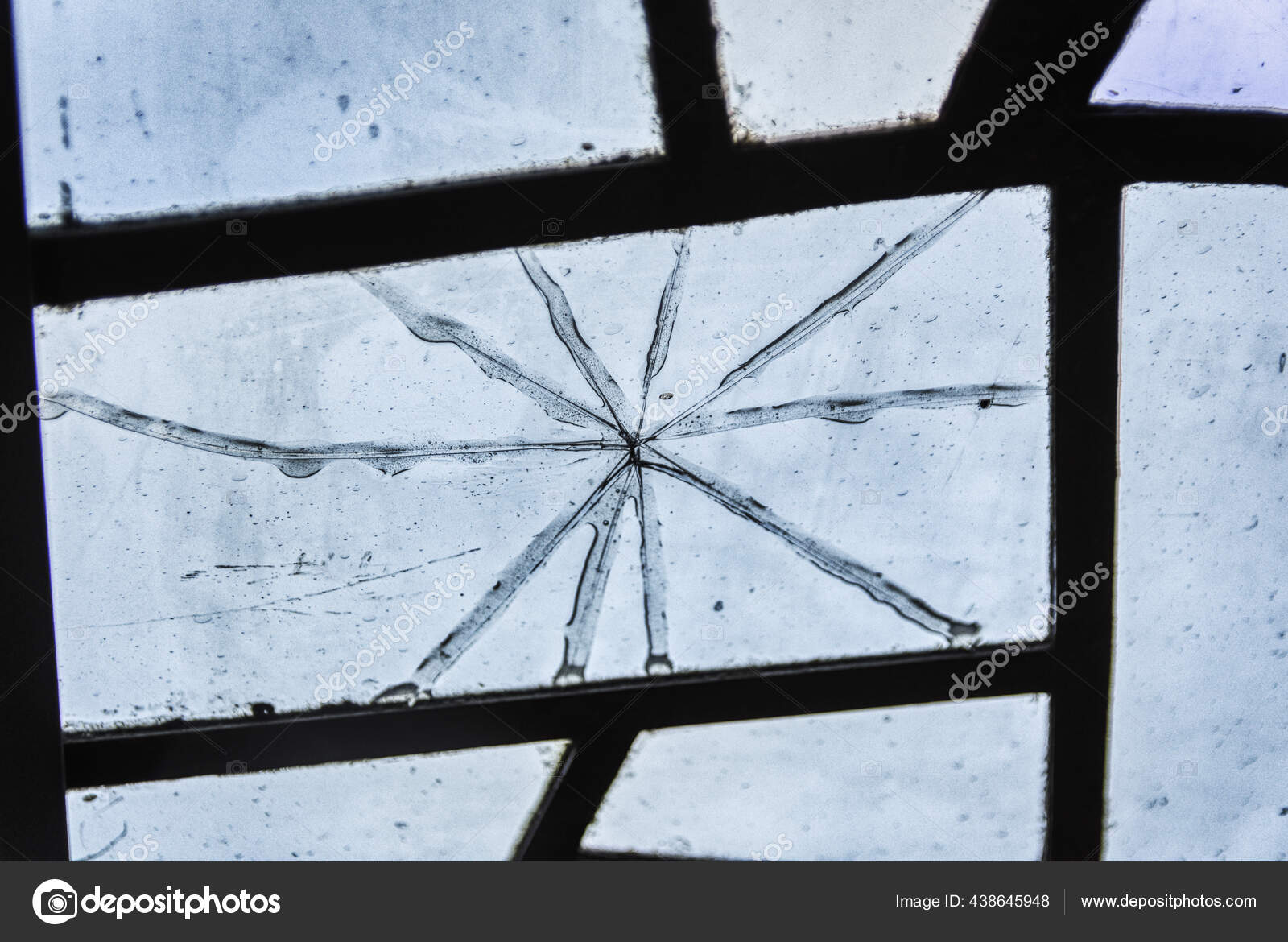 Low Angle View Detail Broken Stained Glass Window — Stock Photo ...