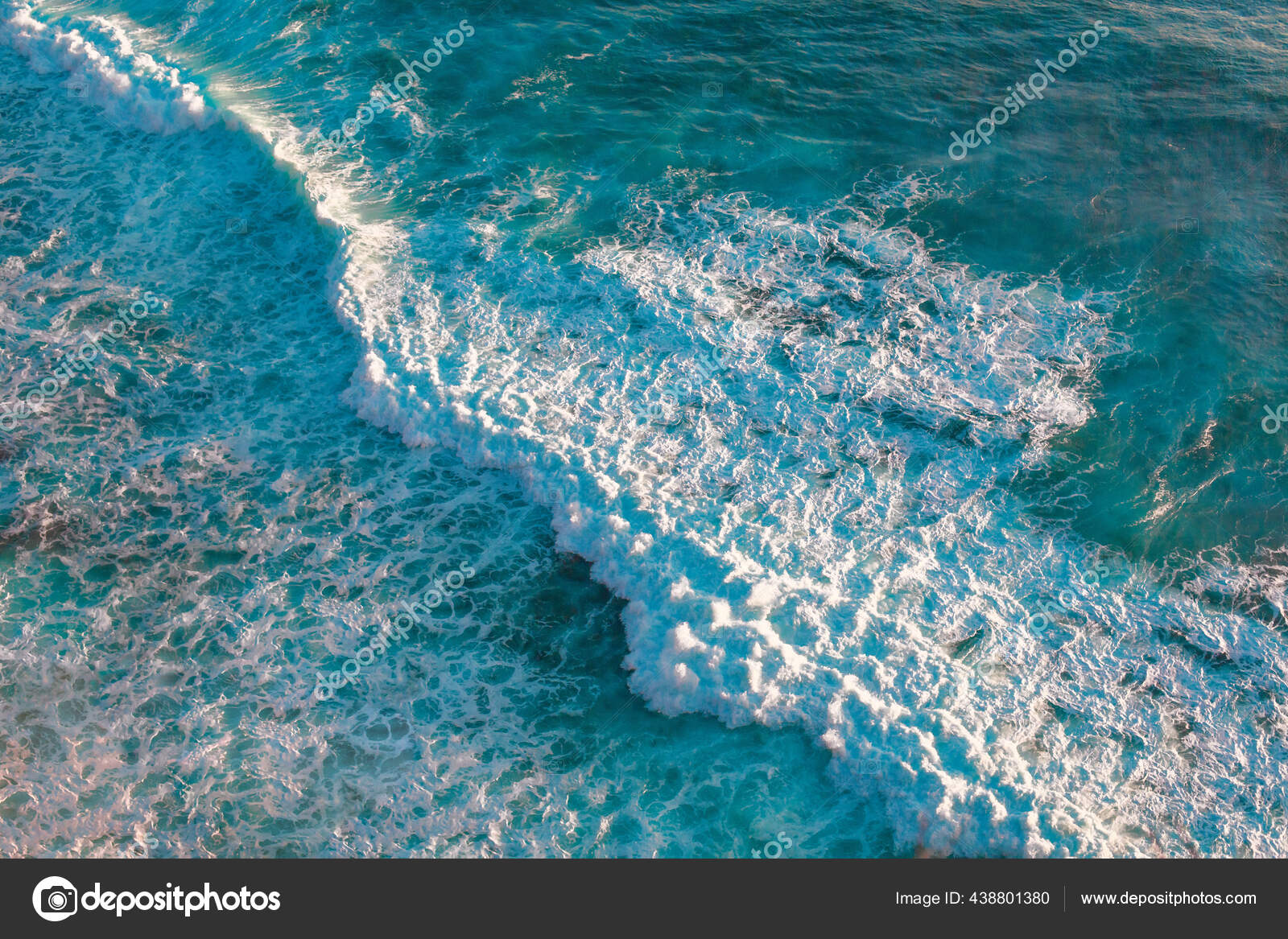 High Angle Shot Sea Waves Sunlight Bali Indonesia — Stock Photo ...