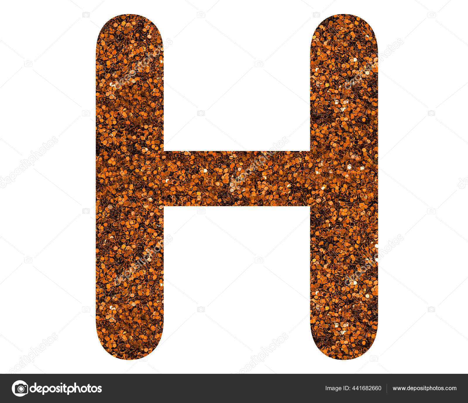 The Letter H In Glitter