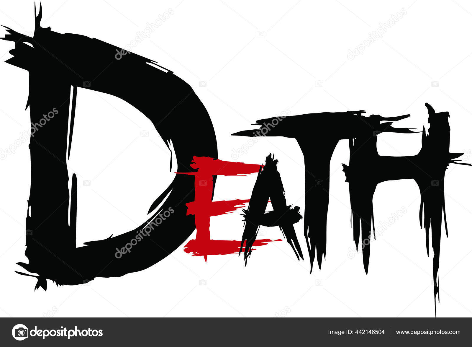 Illustration Text Death Design Isolated White Background Stock Photo by ...