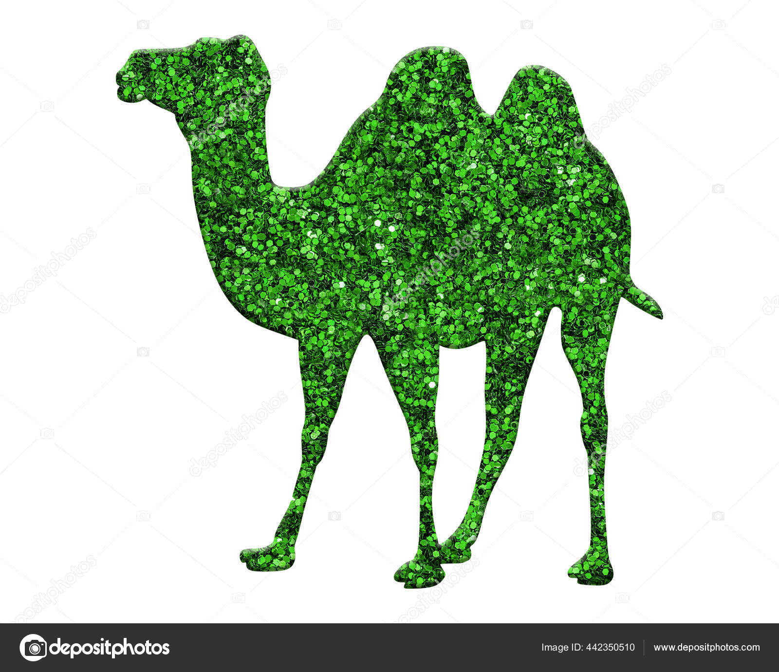 Rendering Green Glitter Camel Isolated White Background Stock Photo by ...