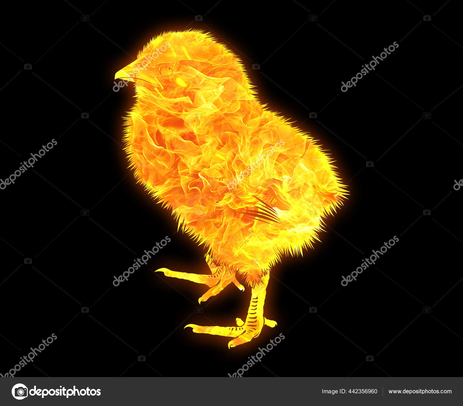 Golden Icon Chicken Isolated Black Background — Stock Photo © Wirestock ...