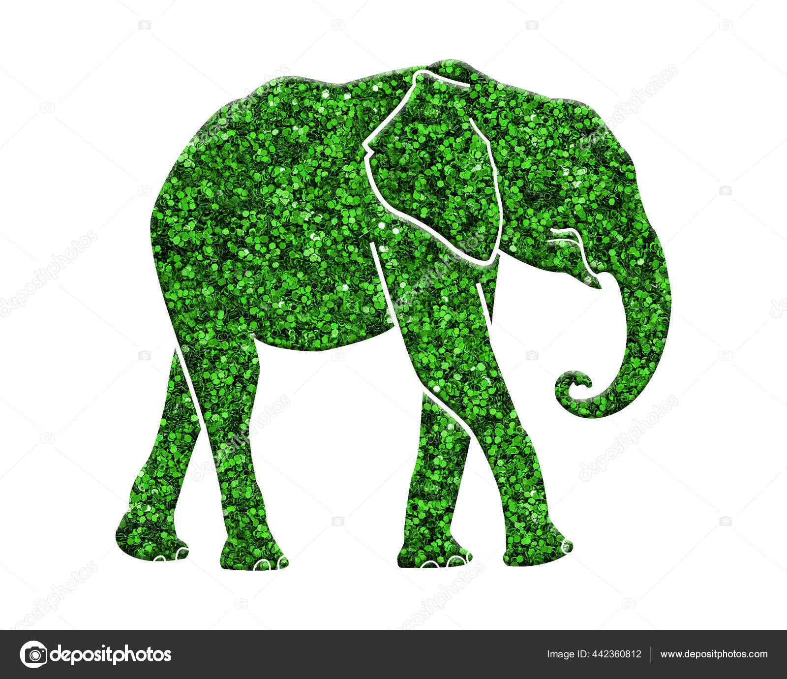 Rendering Green Elephant Isolated White Background — Stock Photo ...