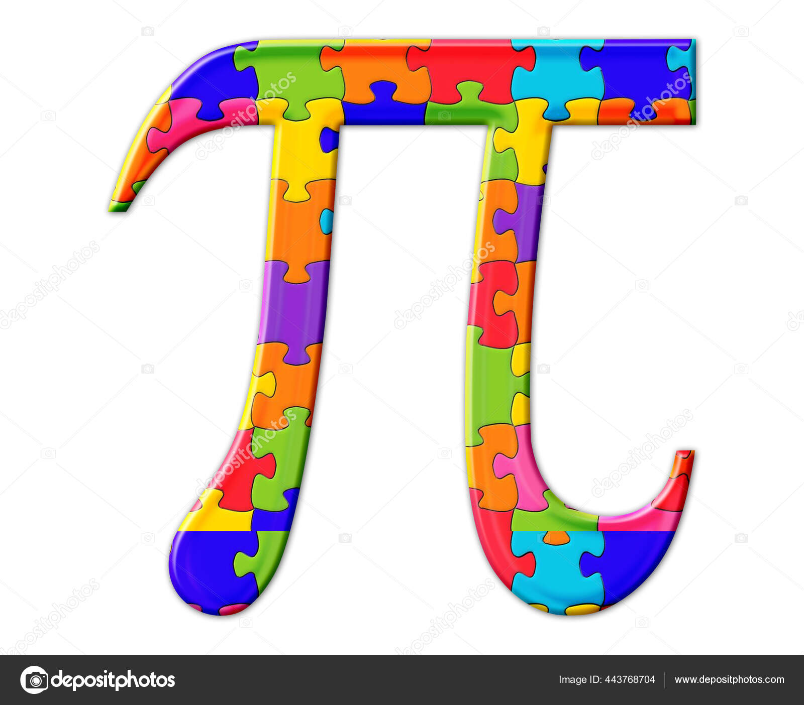 Isolated Illustration Mathematical Constant Symbol Consisting Colorful ...