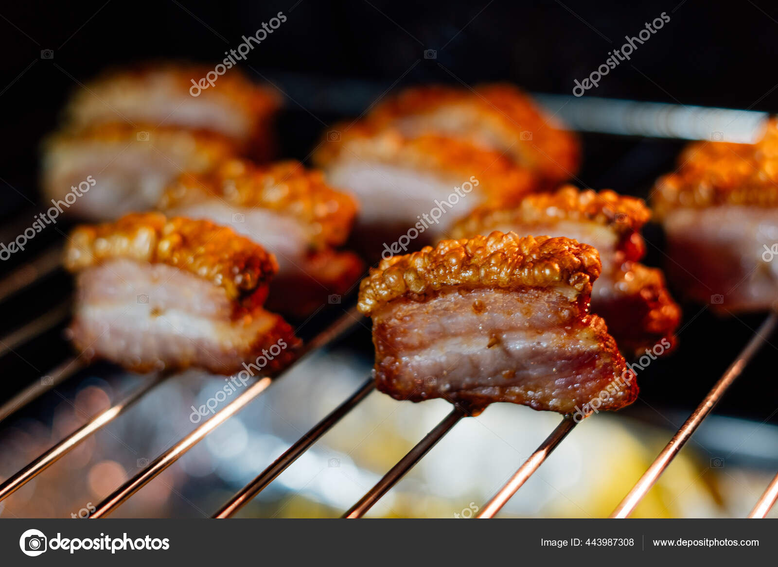 Spanish Traditional Snack Torreznos Made Chopped Fried Bacon Being ...