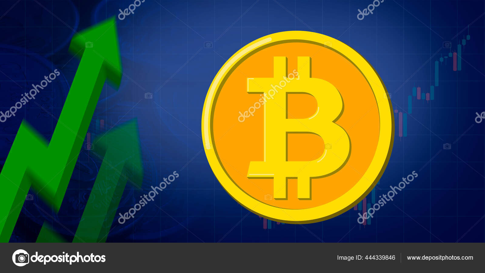 Financial Chart Rising Bitcoin Copy Space Finance — Stock Editorial ...