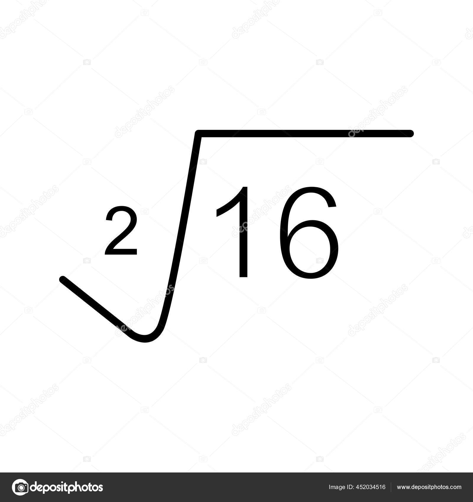 Illustration Square Root Line Vector Icon Isolated White Background ...