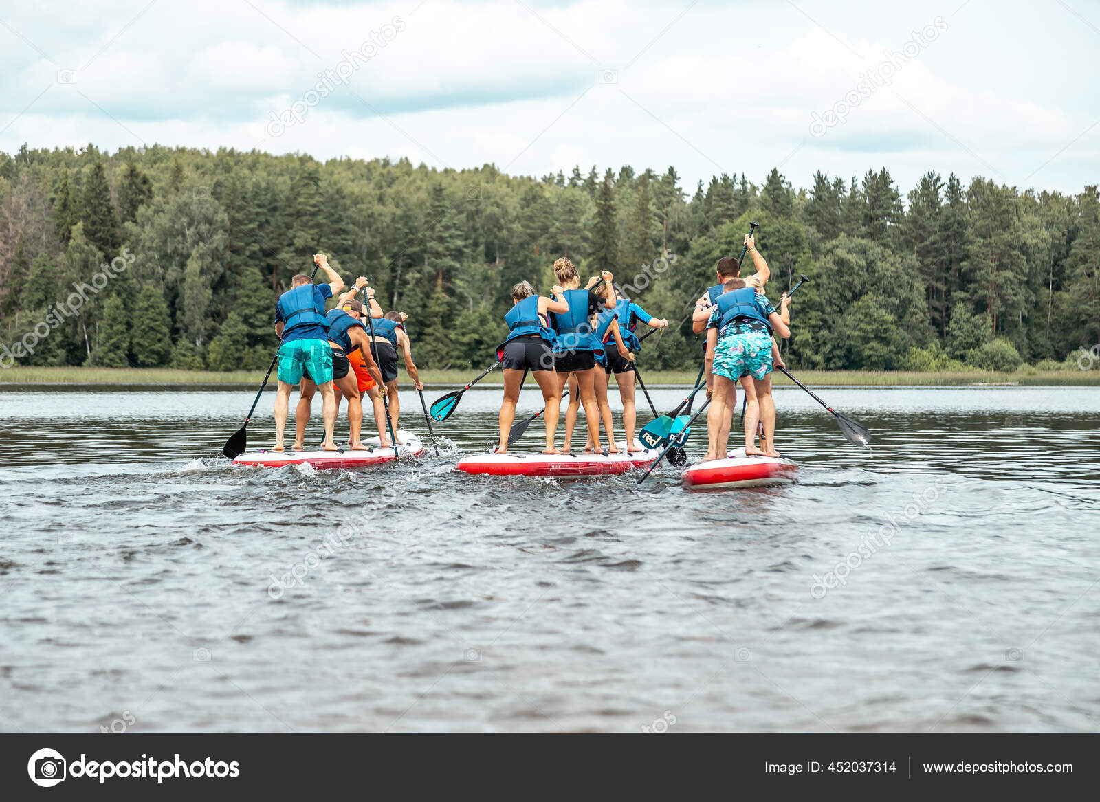 Stand Paddle Sup Race Competition People Rowing Dragon Boards Sup ...