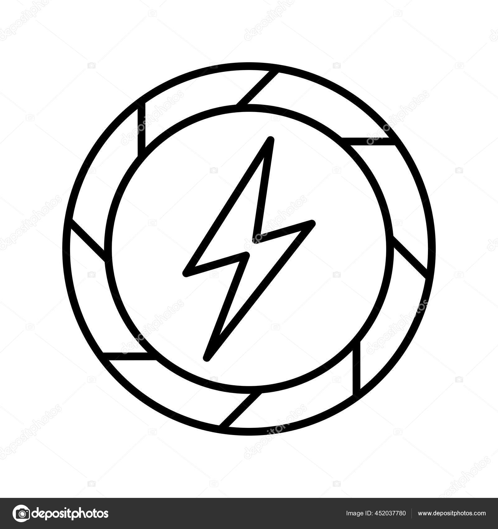 Illustration Electric Current Line Vector Icon Isolated White ...