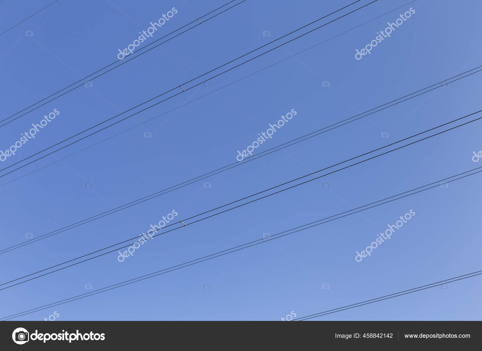 Electric Cables Cables Draw Perpendicular Parallel Lines Blue Sky Stock ...