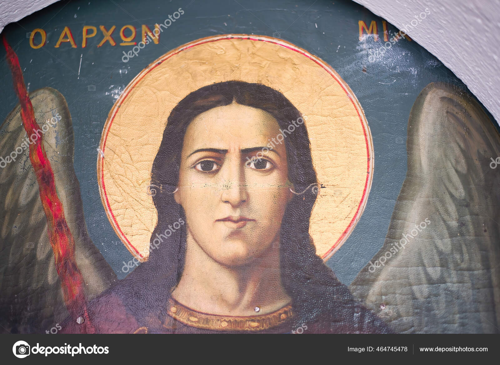 Volos Greece Apr 2021 Archangel Michael Unique Icon Hagiography ...
