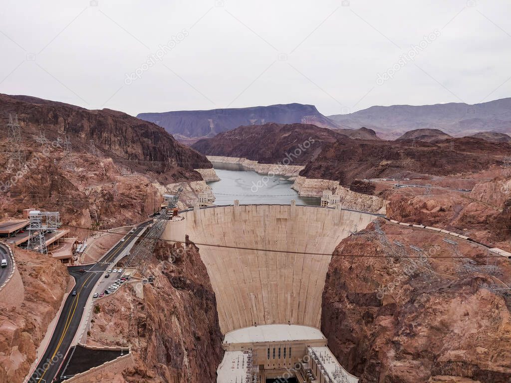 Presa Hoover presa de hormigón de arco de gravedad en el Cañón Negro ...