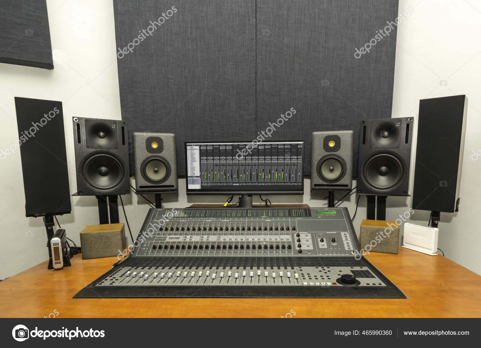 Soundboard Wooden Table Monitor Soundbox — Stock Photo © Wirestock ...