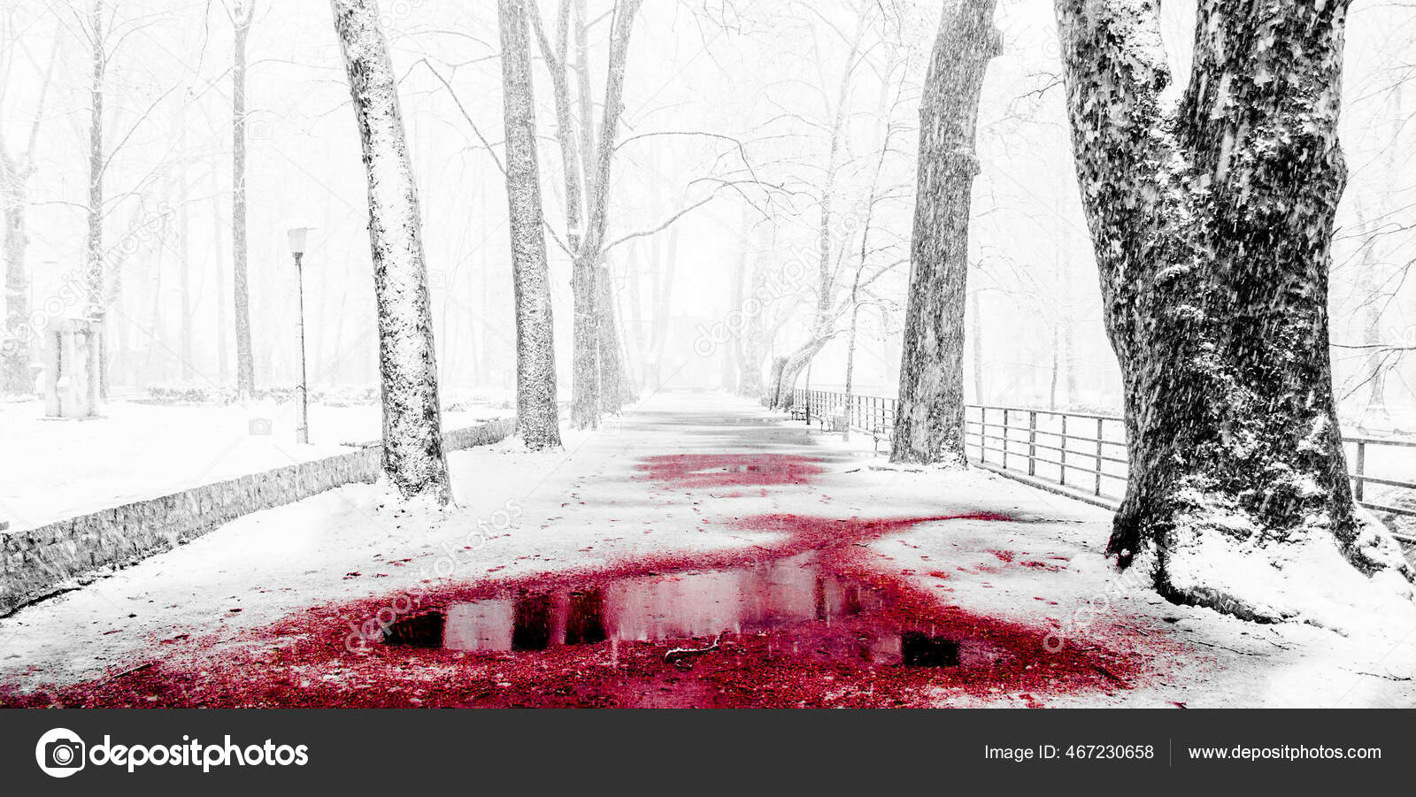 Blood Splatter In Snow