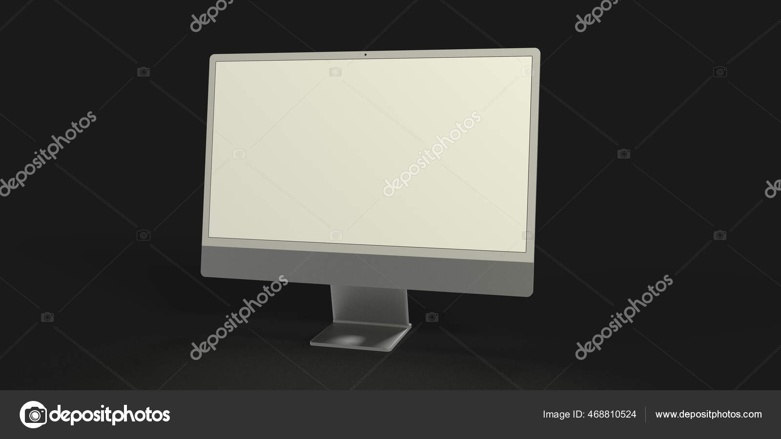 Rendering Computer Display Blank White Screen Stock Photo by ©Wirestock ...