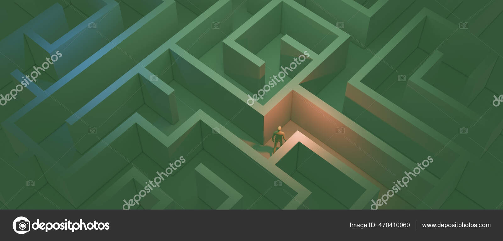 Rendering Person Stuck Middle Maze Shot High Angle — Stock Photo ...