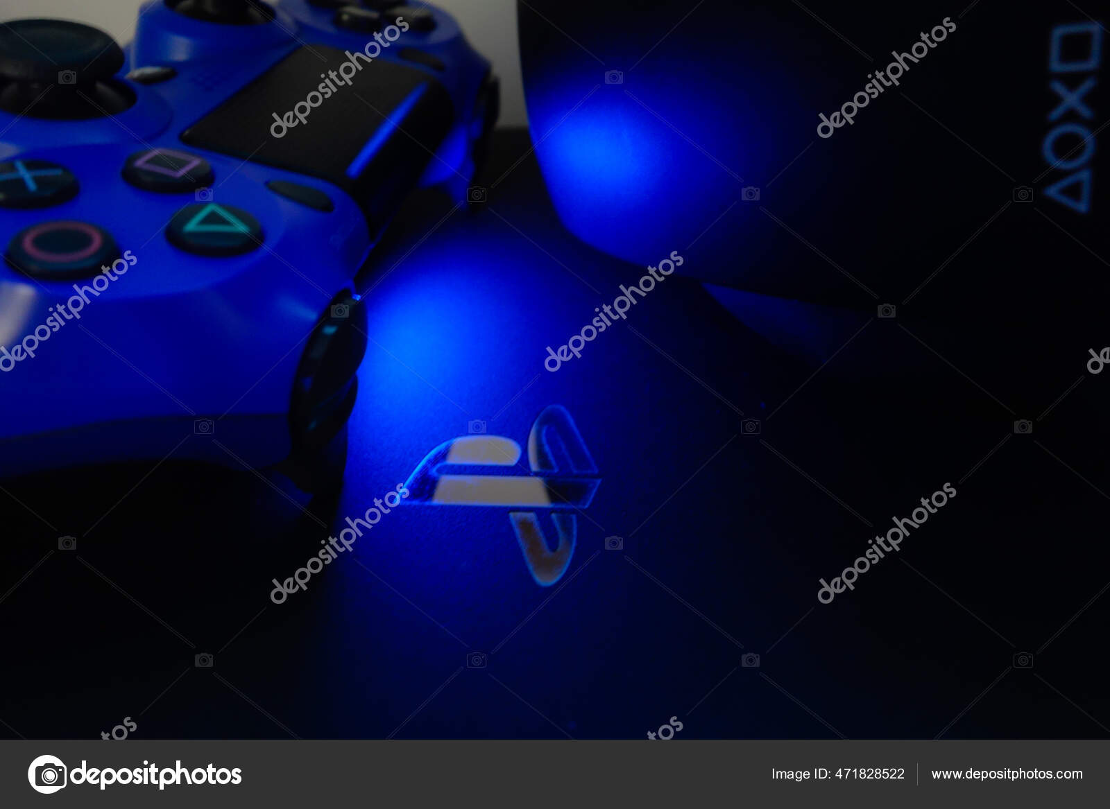 Sao Paulo Brazil May 2021 Sony Playstation Logo Illuminated Blue ...