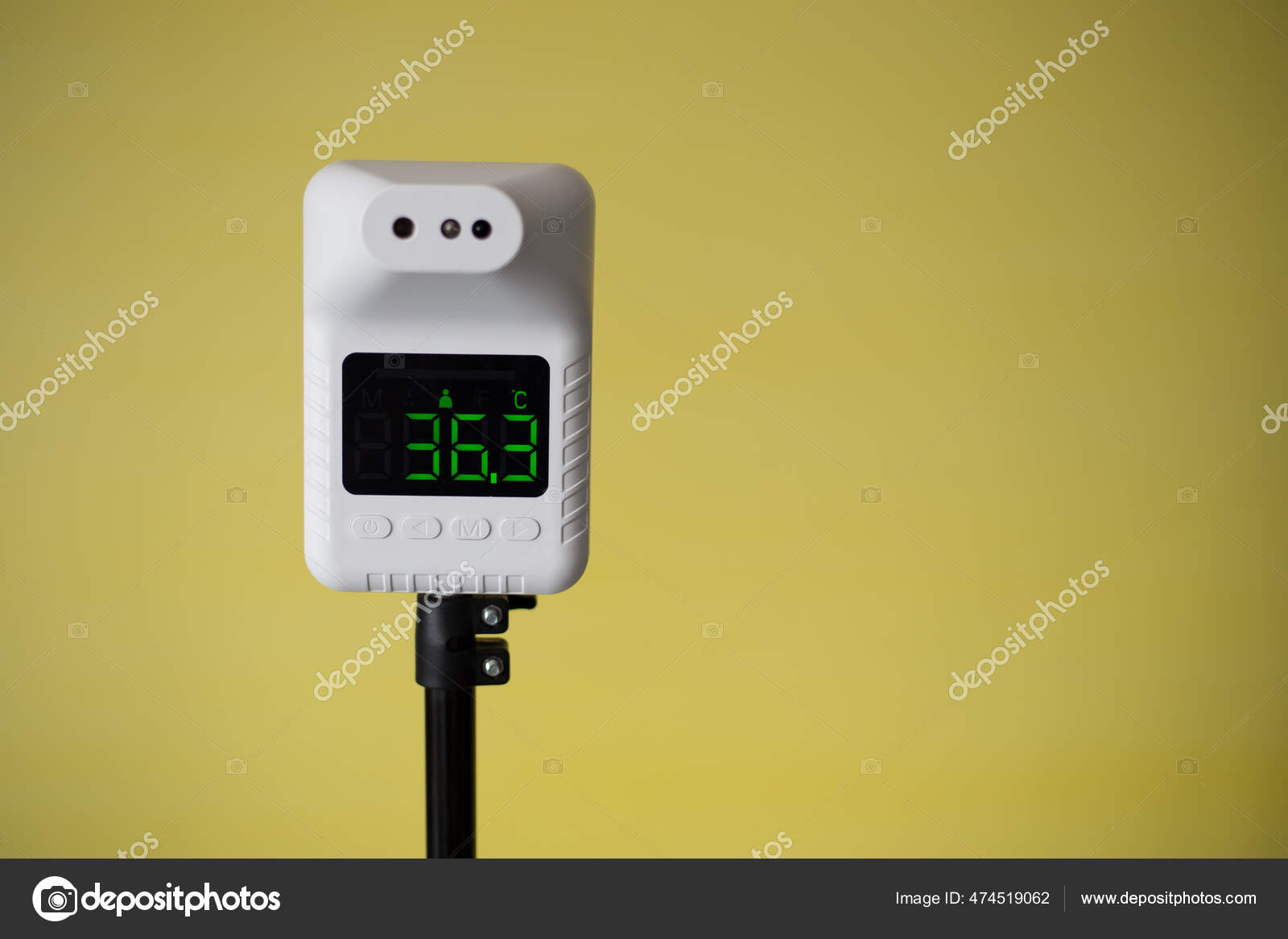 Closeup Shot Thermometer Scanner Automatic Thermometer Checking Body ...