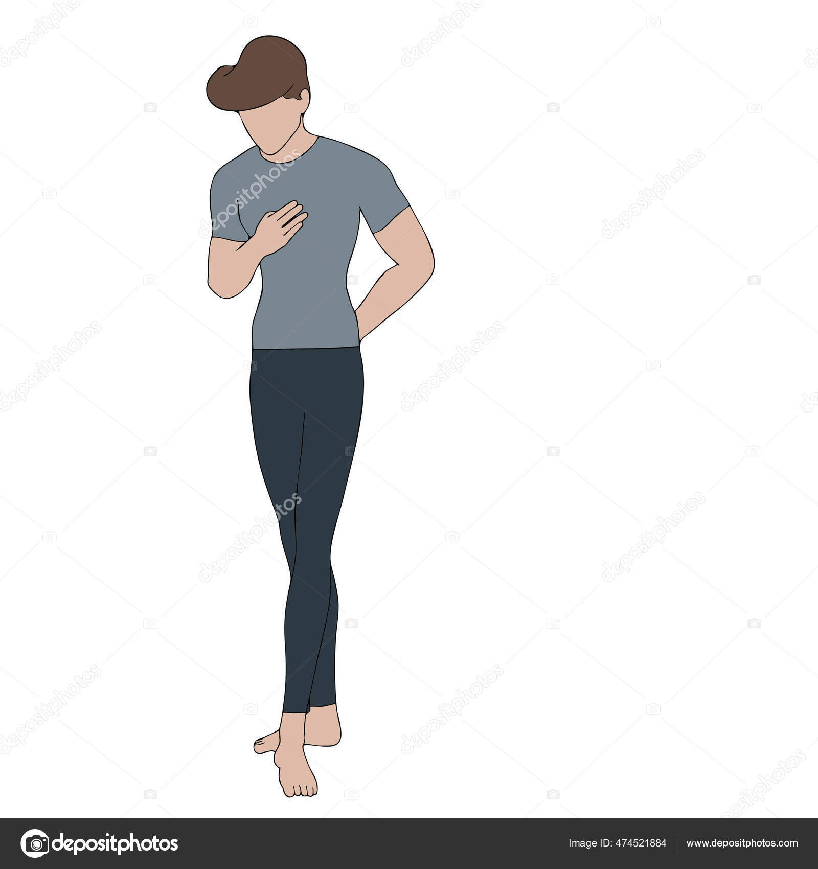 Personaje Dibujos Animados Hombre Una Pose Mayordomo Aislado Sobre ...